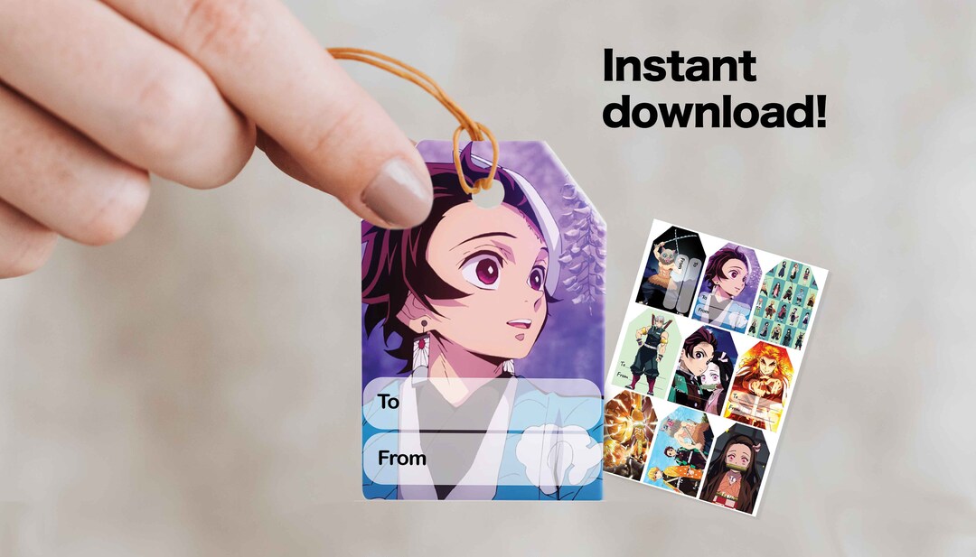 Anime Printable Gift Tags Instant Download Digital Template. - Etsy