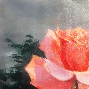 Original Oil Painting. A Rose in the Garden. A Gift for Her. 7.8 X 5.9 ...