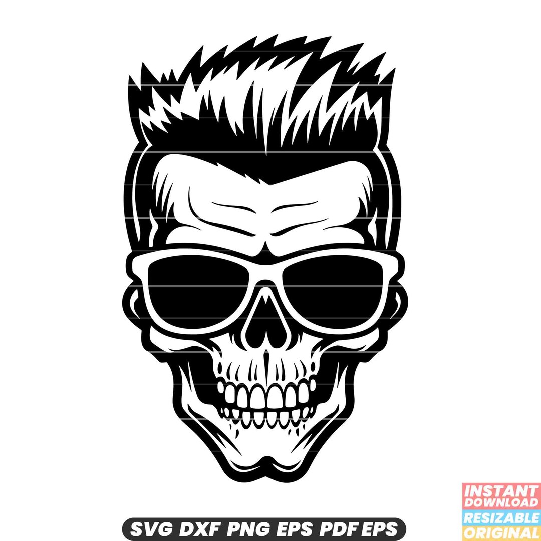 Punk Skull SVG - Alternative Art, Rocker Illustration, Rebel Design ...
