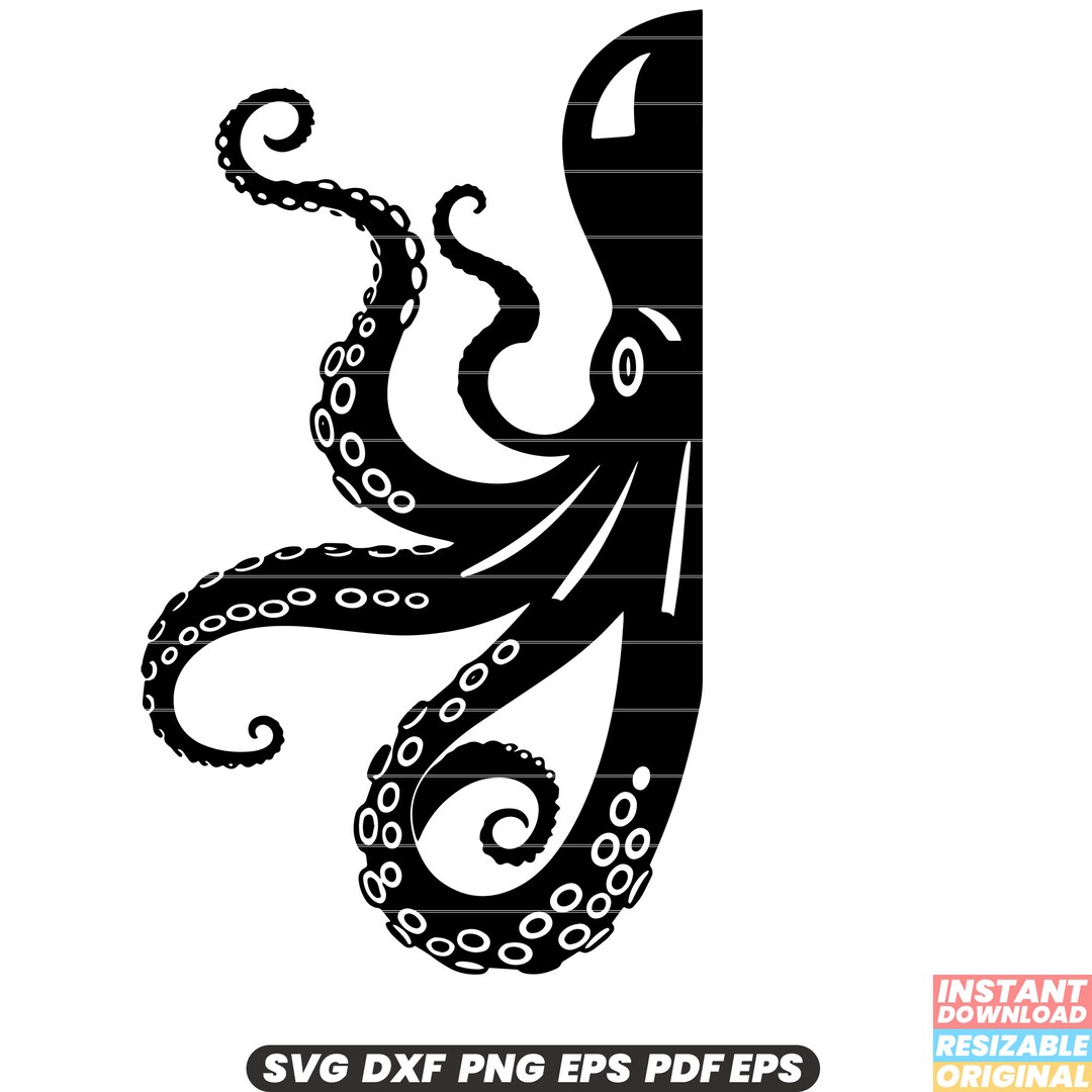 Octopus SVG, Octopus DXF, Octopus PNG Digital Designs Instant Download ...