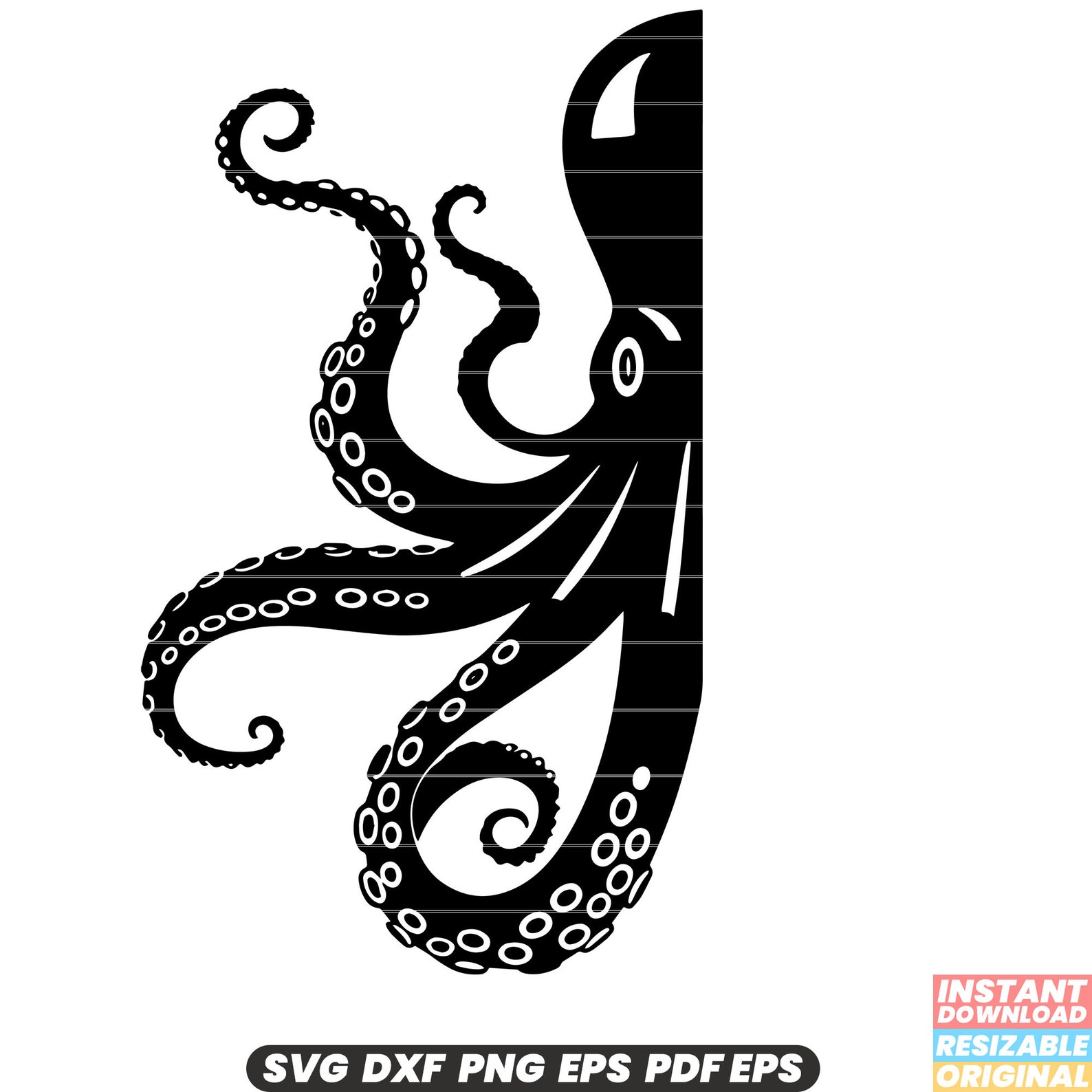 Octopus SVG, Octopus DXF, Octopus PNG Digital Designs Instant Download ...
