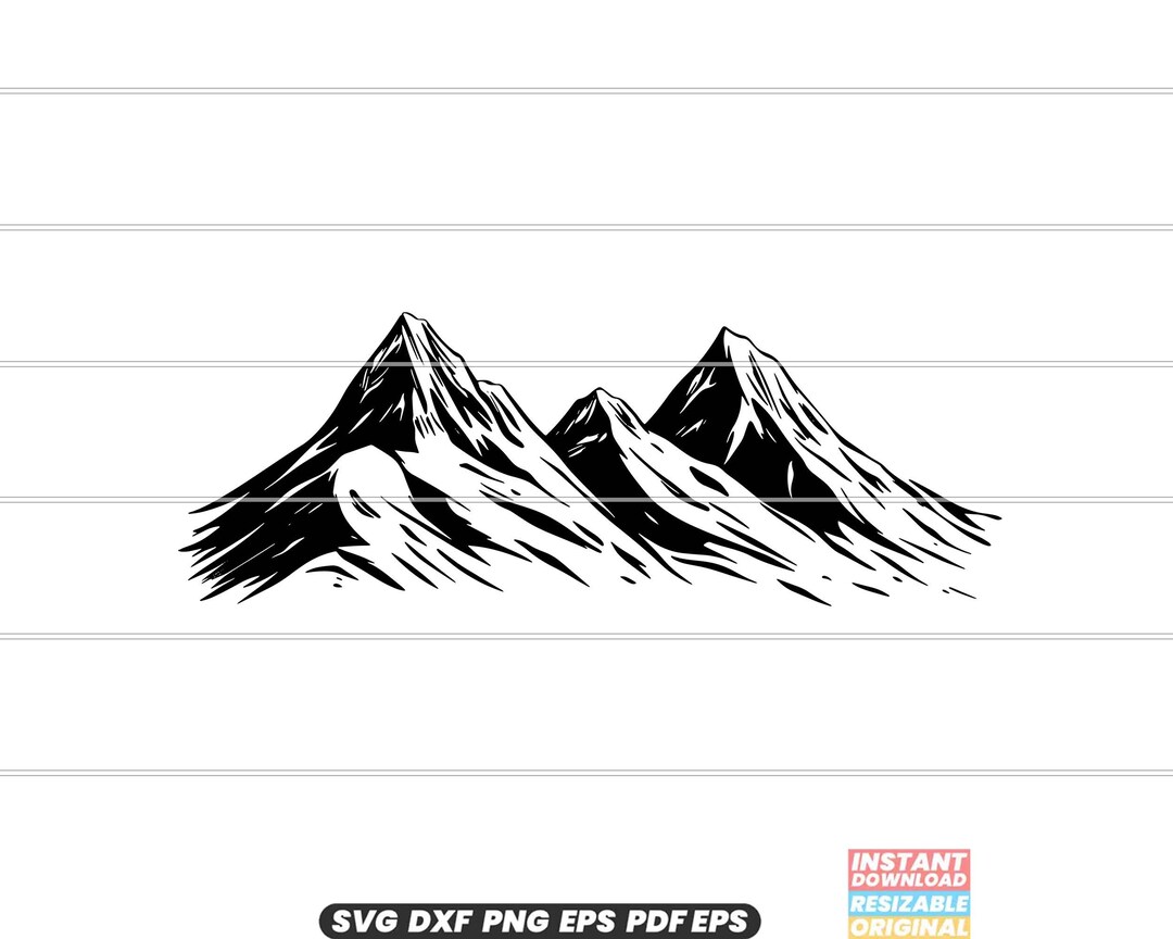 Andes Mountains SVG DXF PNG Cut File Clipart Instant Download Digital ...