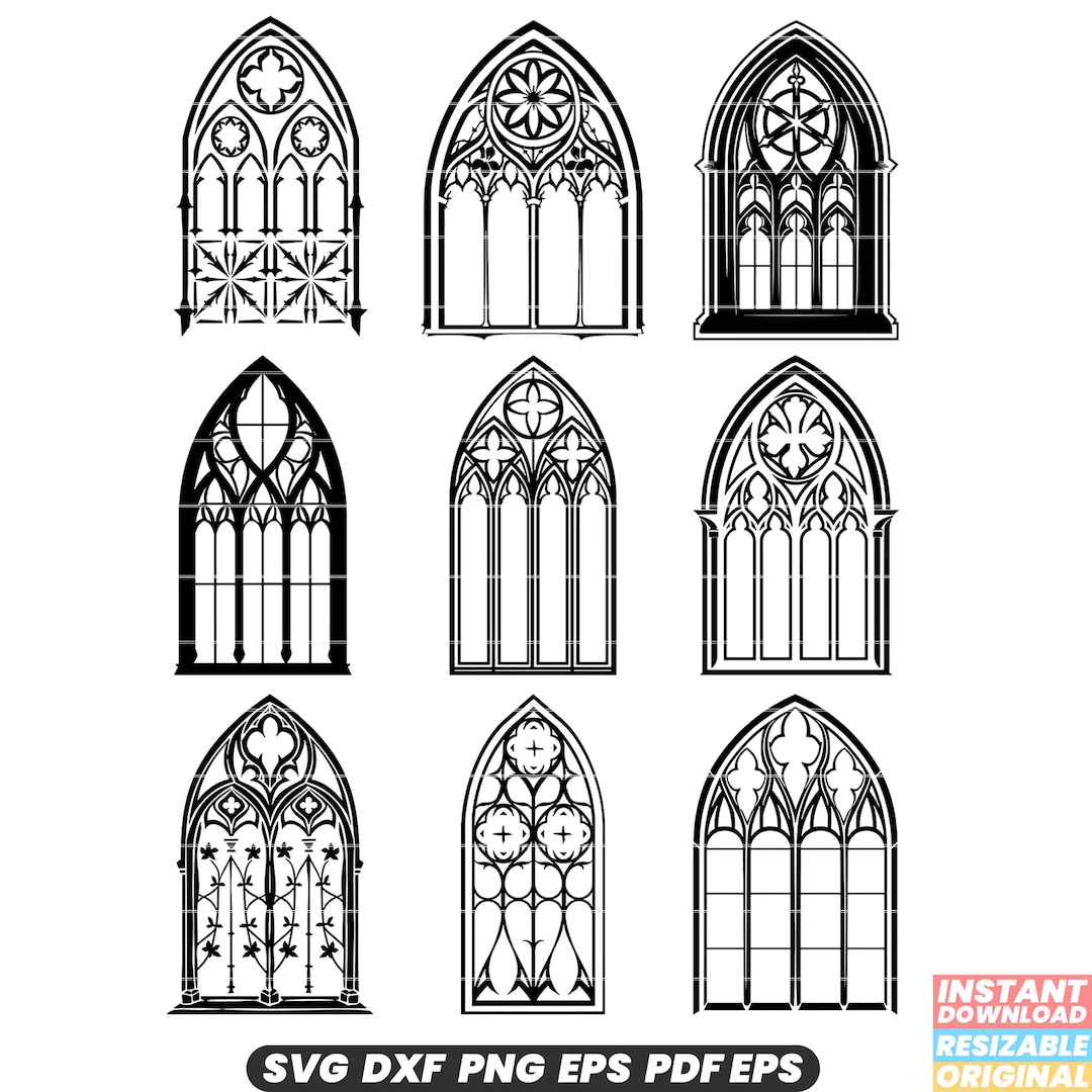 Gothic Church Window Architecture Cathedral Stained Glass Medieval ...