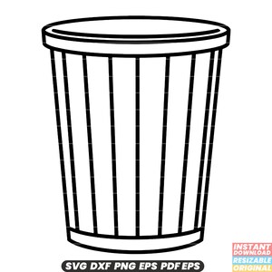 Wastebasket SVG Trash Bin Illustration Office Waste Container Clipart ...