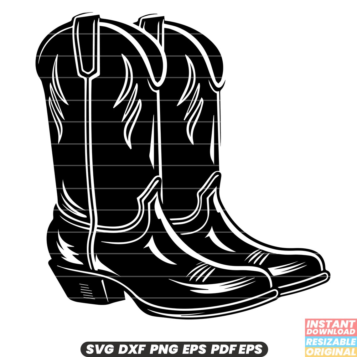 Cowboy Boots Western Footwear Shoes Leather Fashion Riding Rancher SVG ...