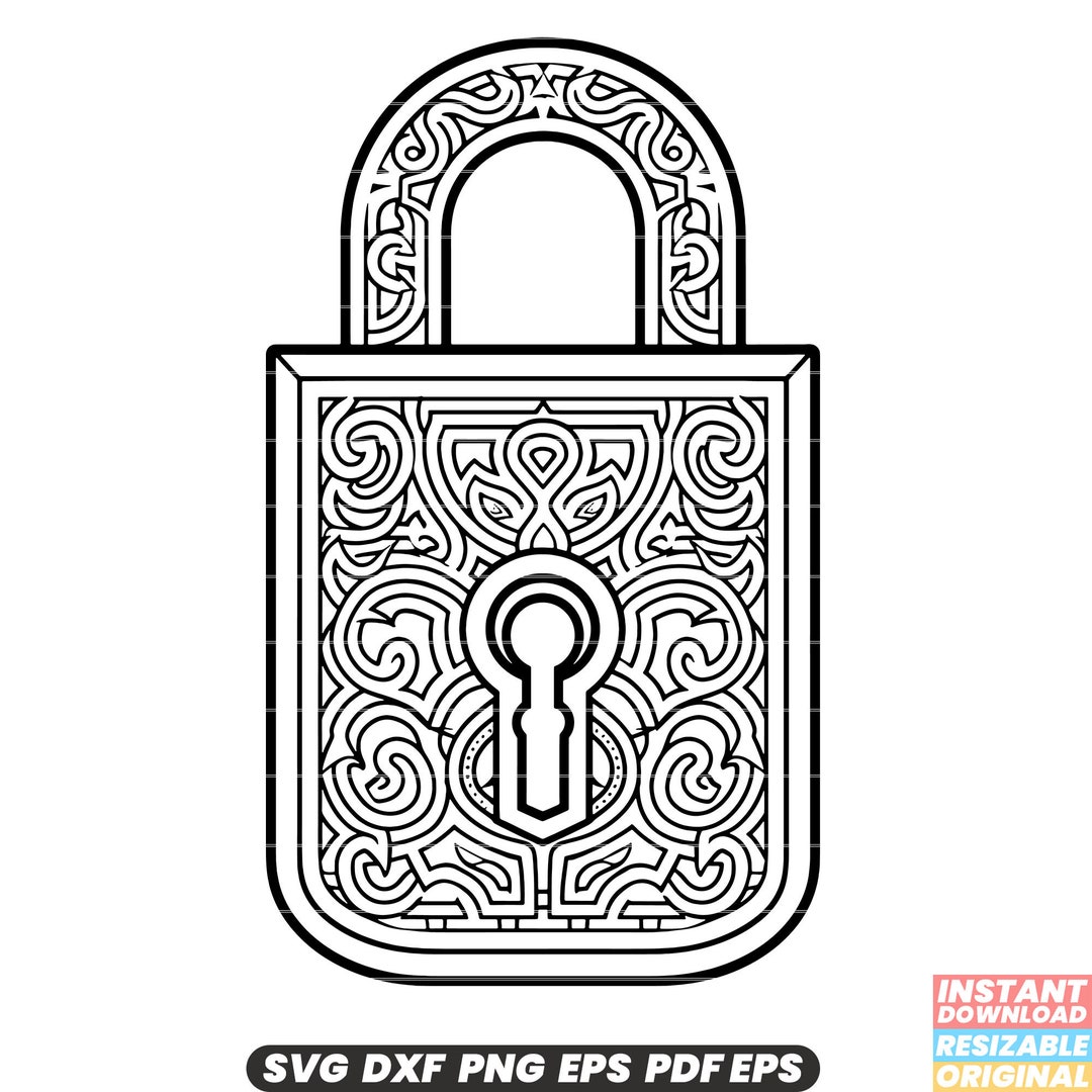 Lock SVG Security Illustration Lock Clipart Padlock Graphic Protection ...