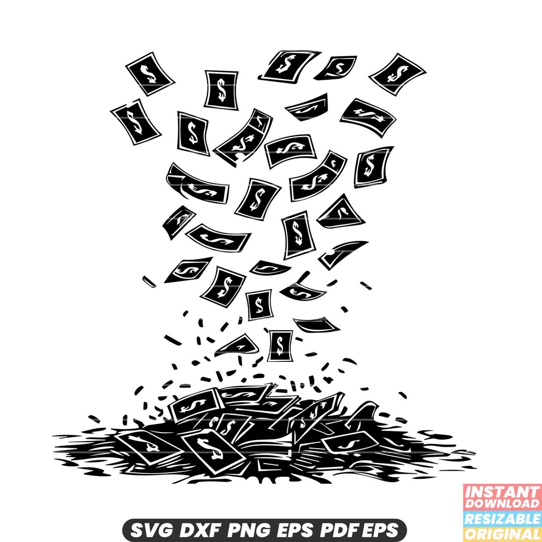 Money Shower SVG Cash Rich Swag Cool Currency Dollar Wealth Finance ...