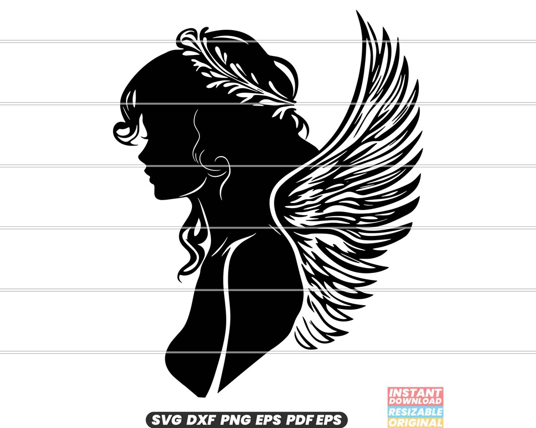 Angel SVG DXF PNG Cut File Clipart Instant Download Digital File #2 - Etsy