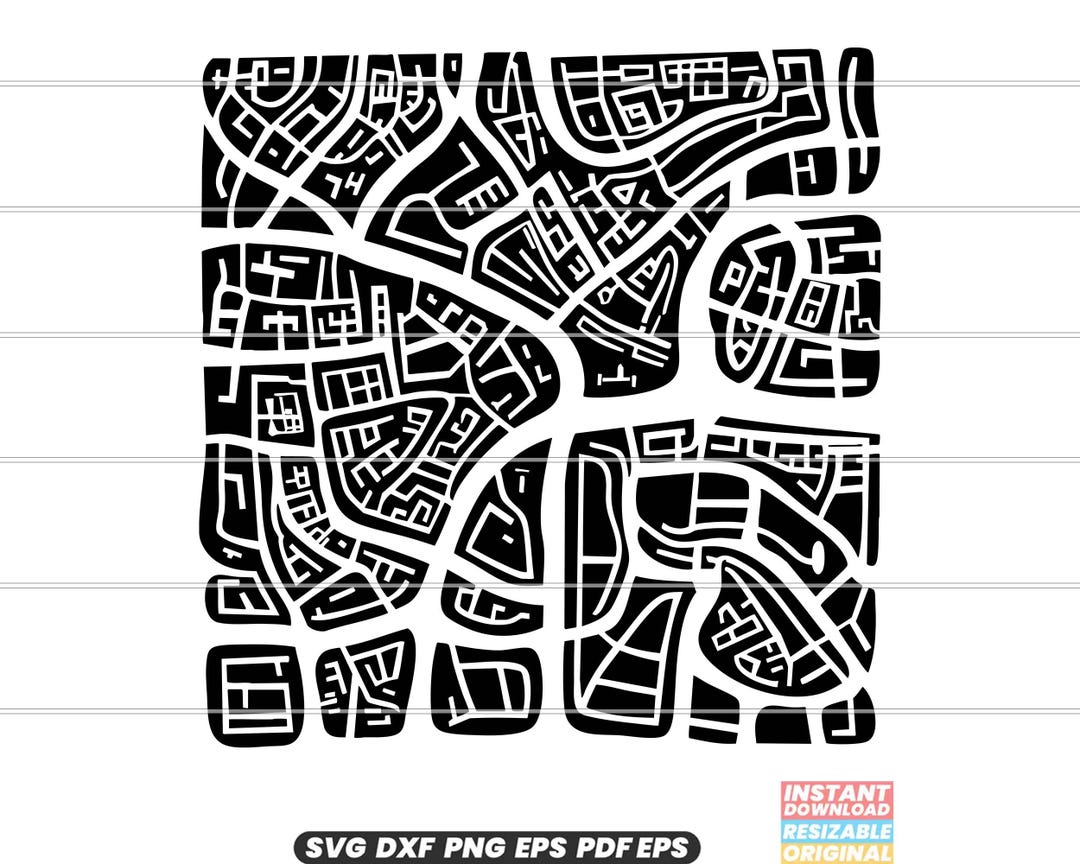 City Map Svg, City Map Dxf, City Map Png, City Map Cut File, City Map ...