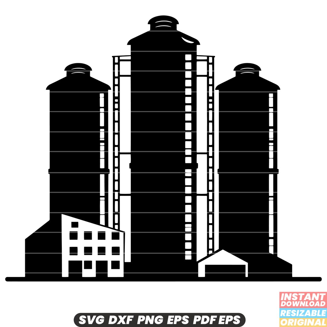 Silo SVG Agriculture Illustration Silo Clipart Farm Graphic Grain ...