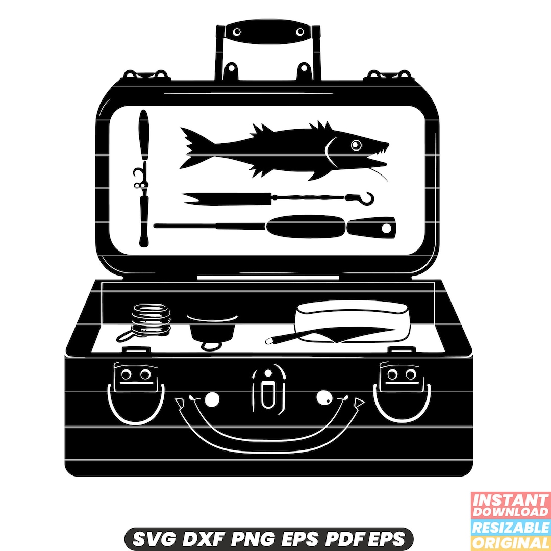Tackle Box SVG Fishing Gear Illustration Tackle Box Clipart Fishing ...