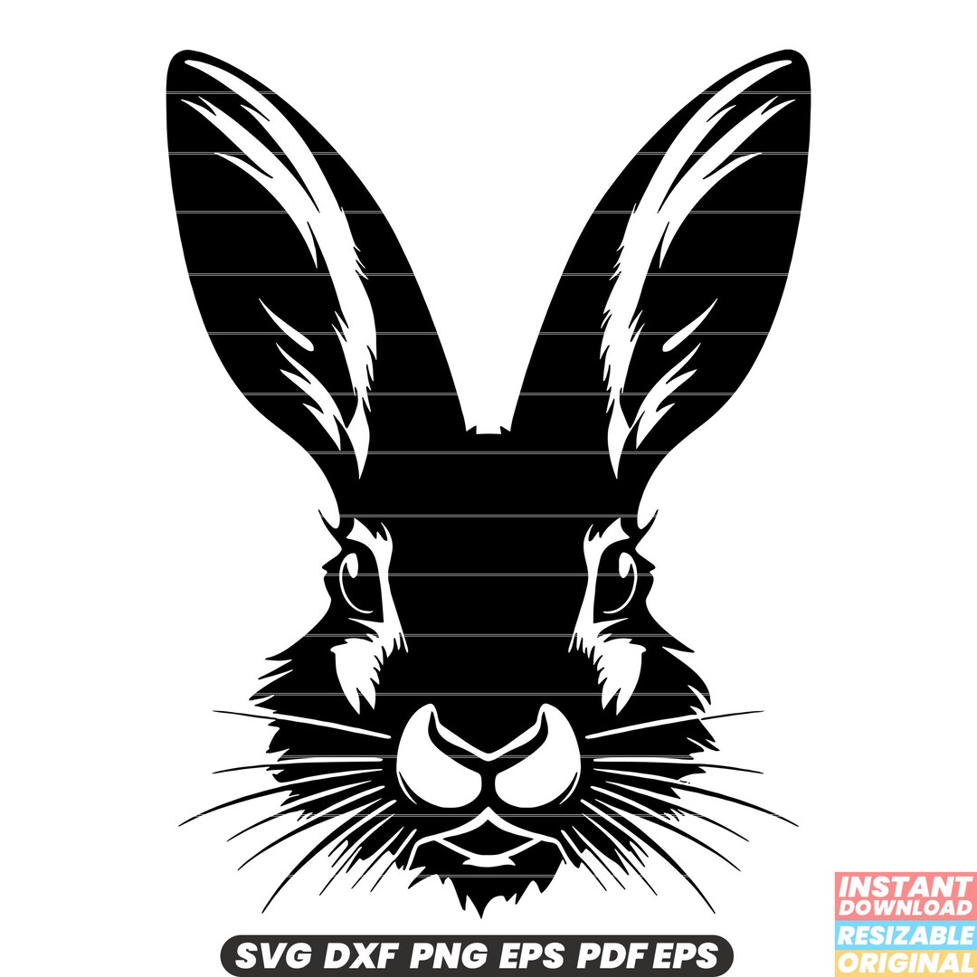 Hare Rabbit Lagomorph Wildlife Nature Mammal Fast Running SVG DXF PNG ...