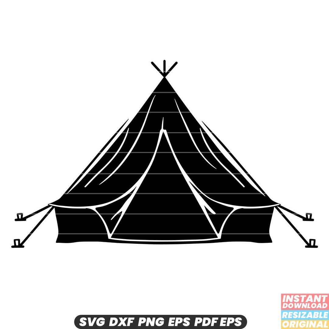 Tent SVG Camping Illustration Tent Clipart Outdoor Graphic Adventure ...
