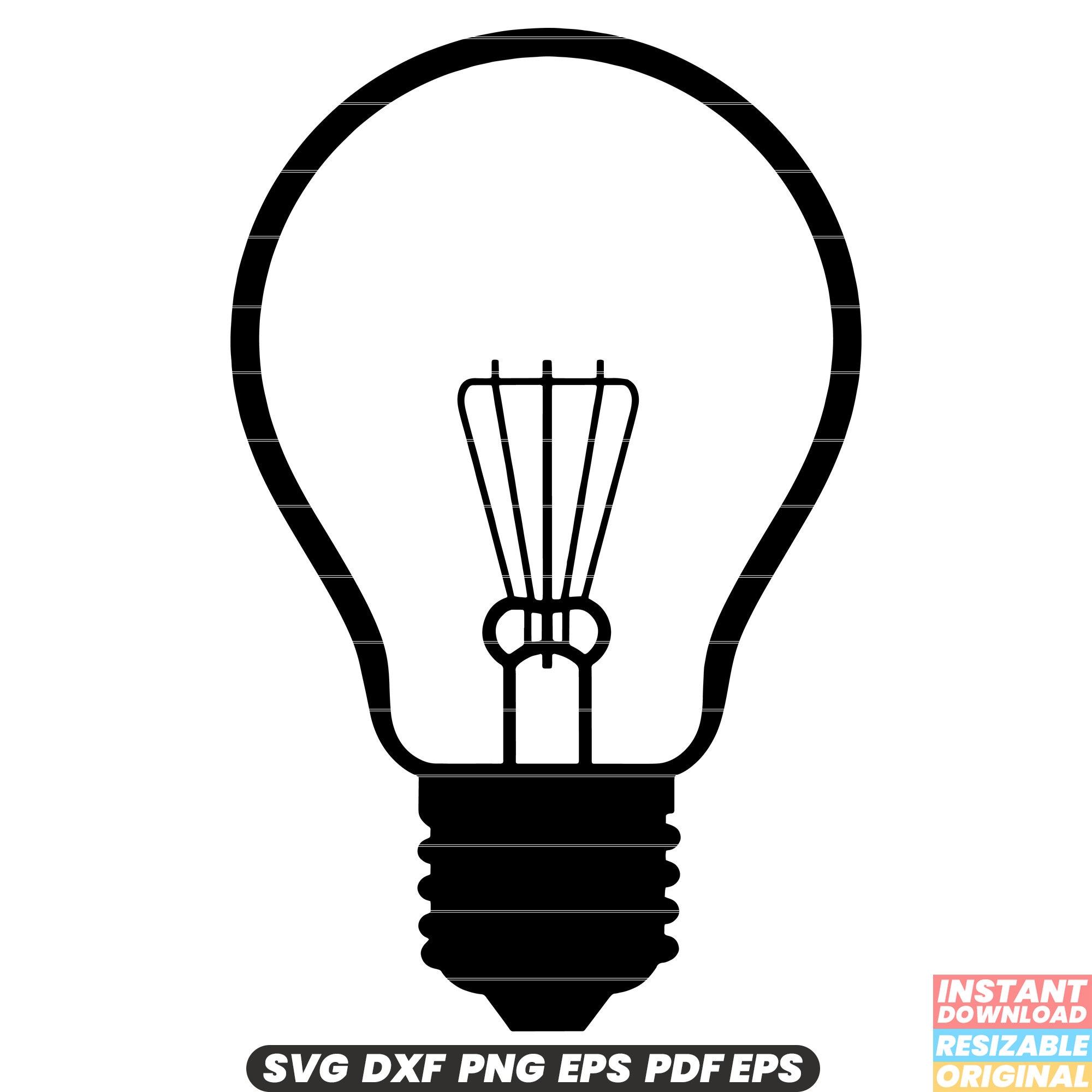 Bulb Light Electric Illumination Lamp Energy Glow Technology SVG DXF ...