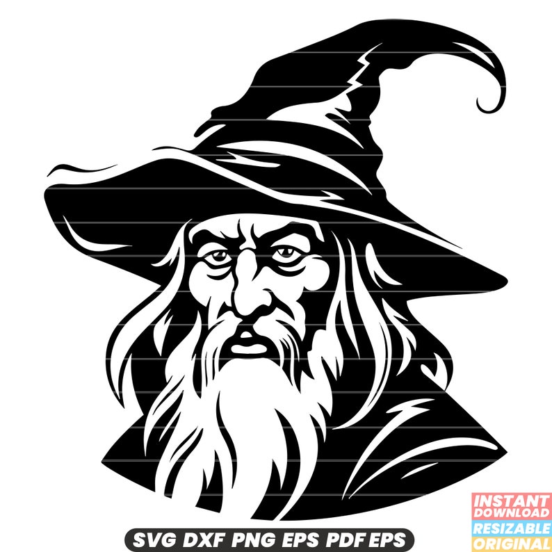 Wizard Sorcerer Magic Fantasy Mage Enchantment Spellcasting Robes Staff ...