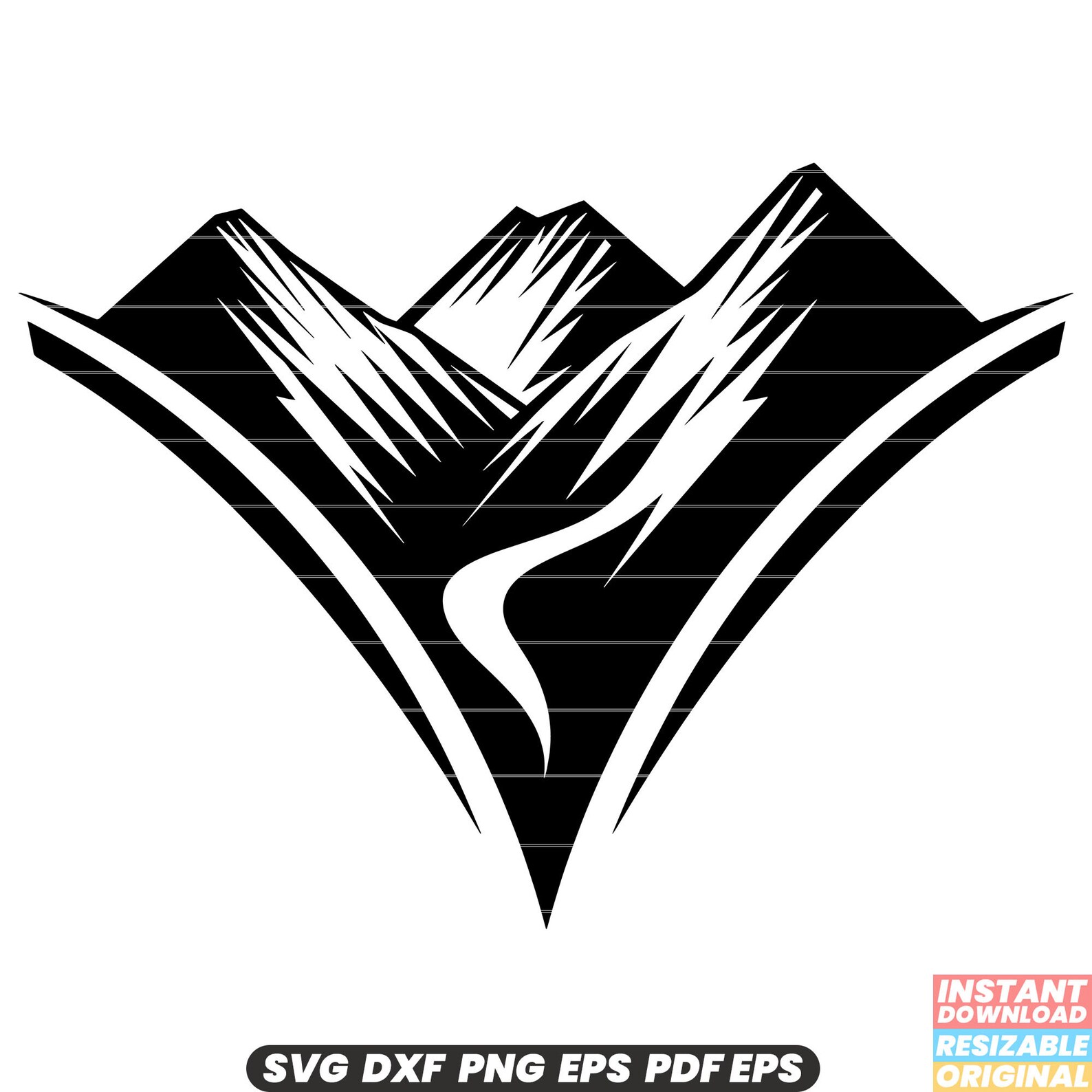 Valley SVG Landscape Illustration Valley Clipart Nature Graphic Scenic ...