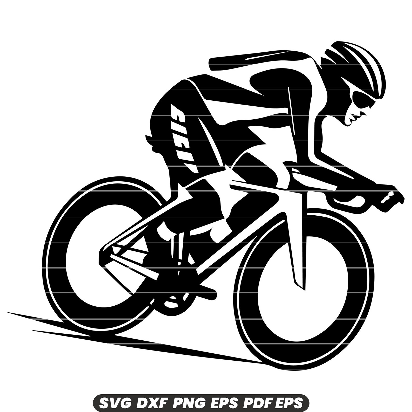 Bicycle Racer SVG, DXF, PNG, Speedy Cyclist Cut File, Racing Bike ...