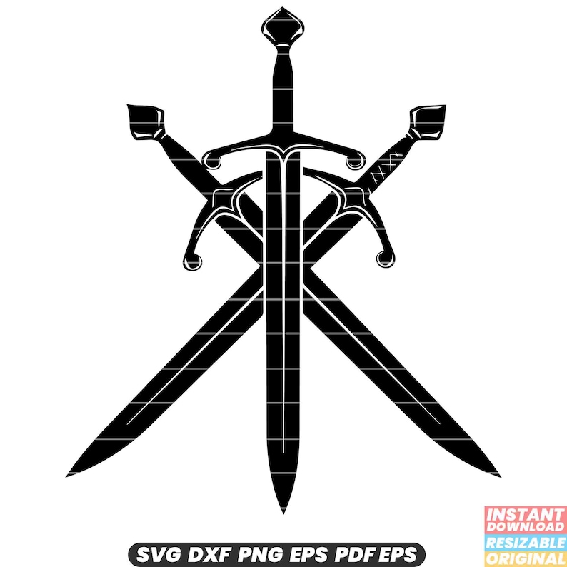 Crossed Swords SVG Weaponry Medieval Battle Combat Warrior Duel Knight ...