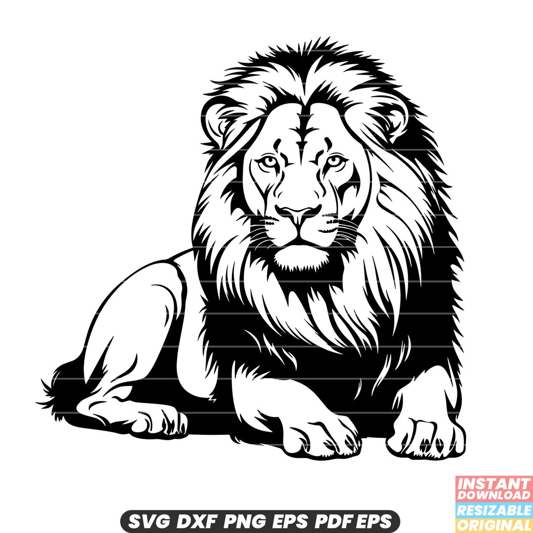 Lion SVG Majestic Animal Illustration Lion Clipart King of the Jungle ...