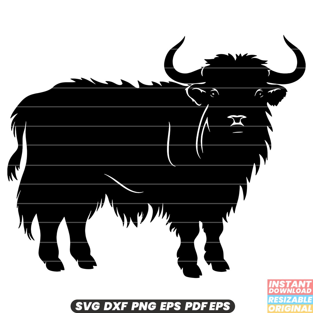 Yak SVG Animal Illustration Himalayan Yak Clipart Mountain Creature ...