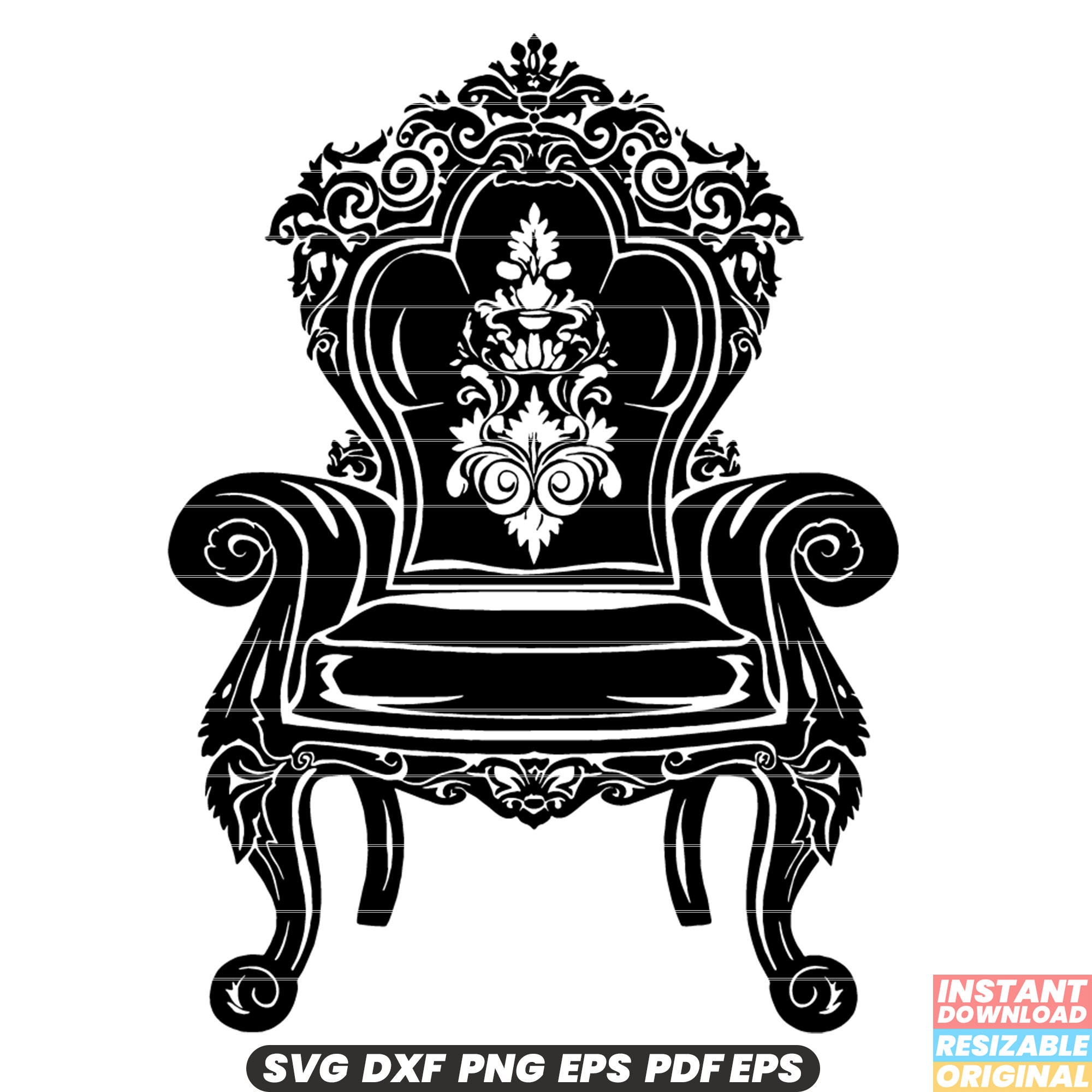 Throne SVG Royal Illustration Throne Clipart King's Chair Graphic ...