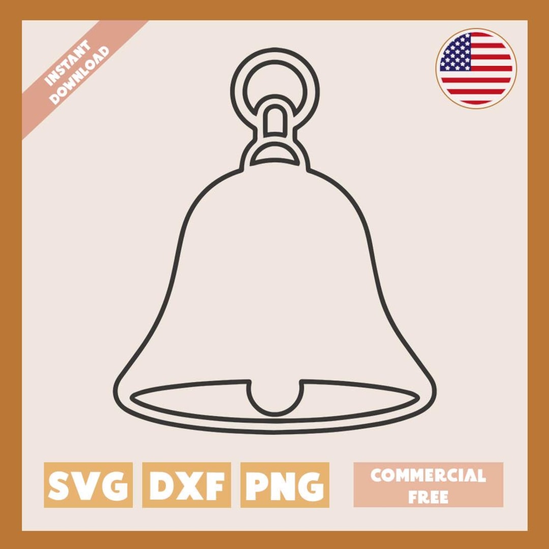 Bell Outline SVG PNG DXF Ekg Cut File Clipart Instant Download Digital ...