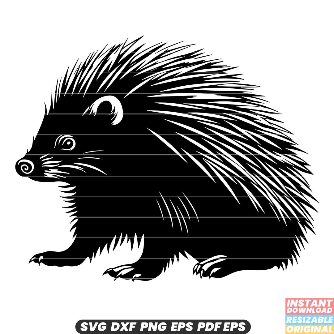 Porcupine SVG - Spiky Animal Illustration, Wildlife Graphic, Prickly ...
