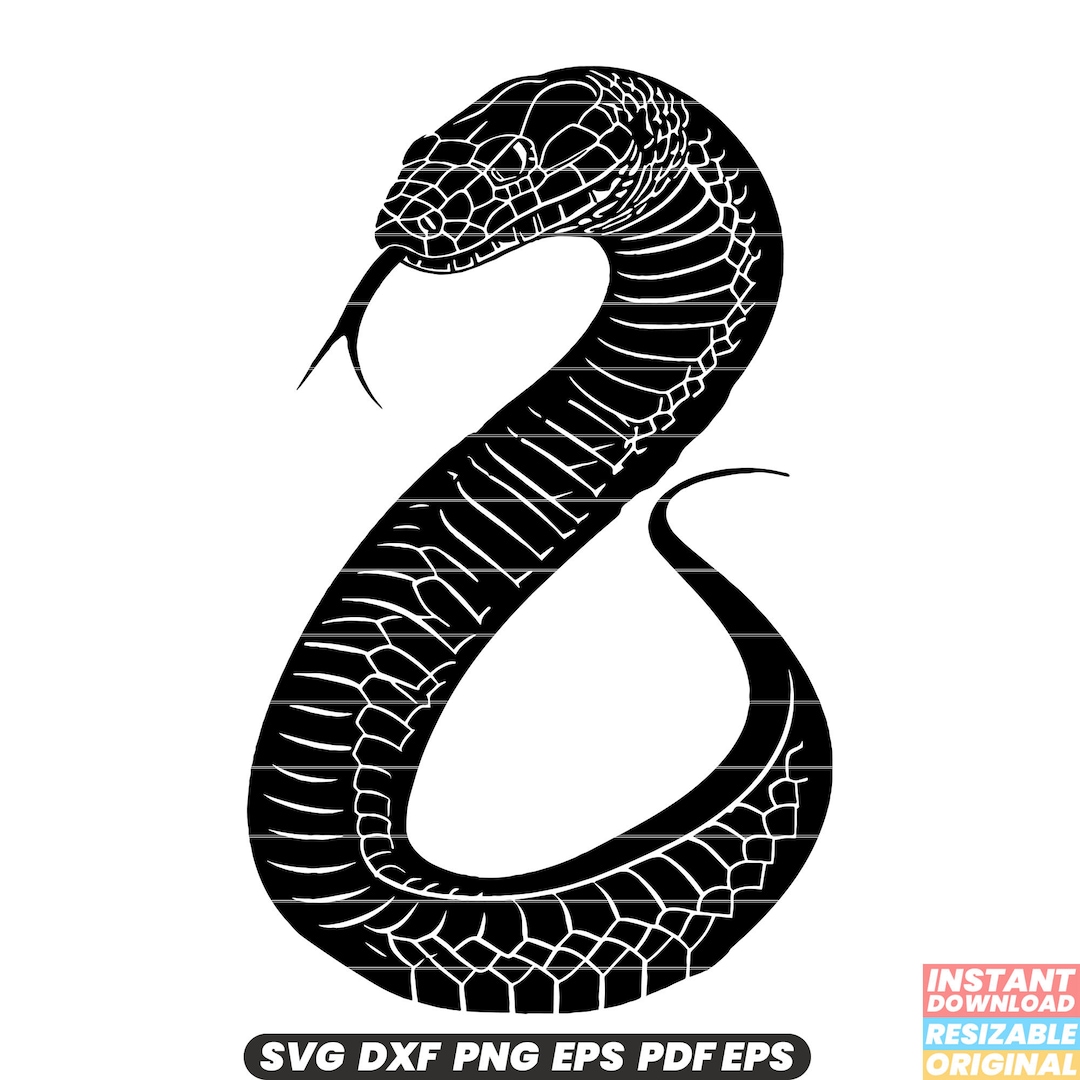 Snake SVG Reptile Illustration Snake Clipart Serpent Graphic Wildlife ...