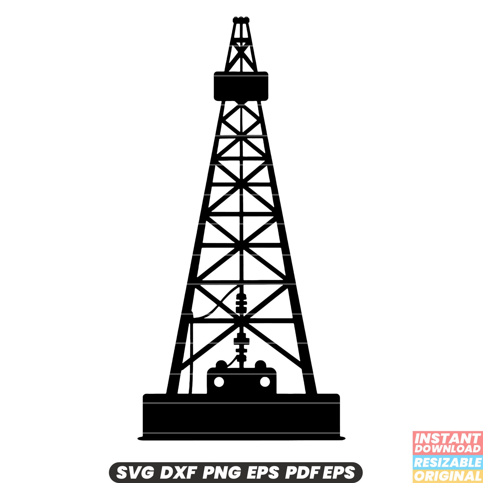 Oil Derrick SVG Industry Illustration Oil Derrick Clipart Drilling Rig ...