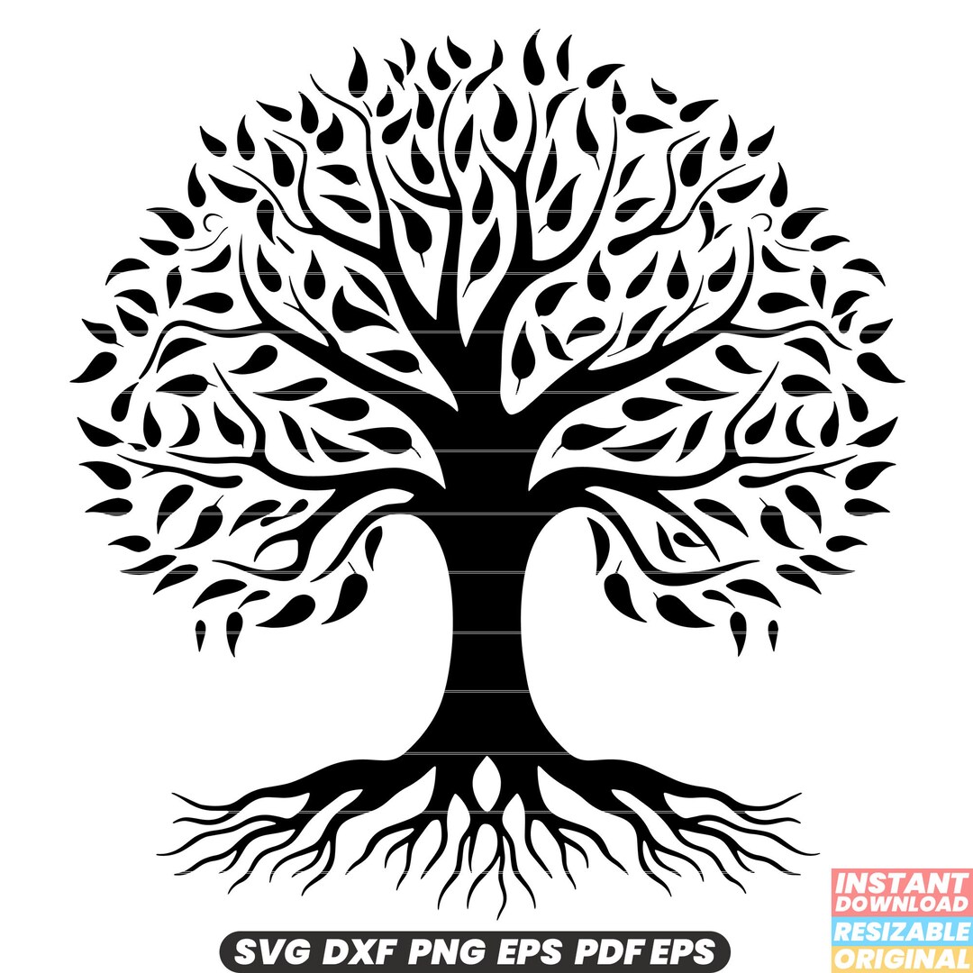 Tree and Roots SVG Nature Forest Roots Plant Garden Illustration Tree ...