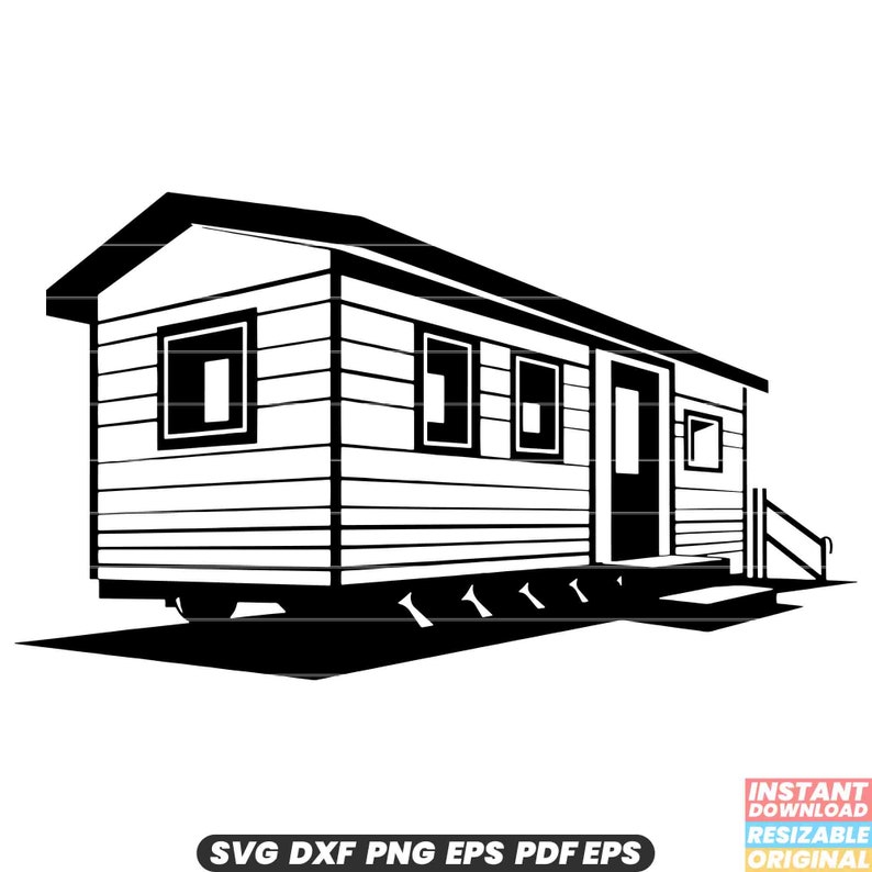 Mobile Home SVG Trailer House Motorhome Camper Caravan Transport DXF ...