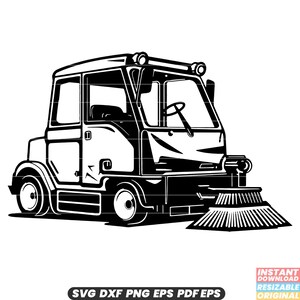 Street Sweeper SVG - Urban Cleaning Vehicle, Road Maintenance Equipment ...