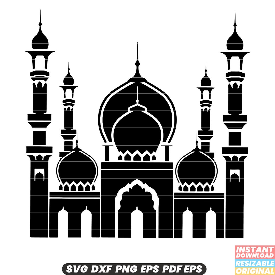 Mosque SVG Religious Building Illustration Mosque Clipart Islamic ...