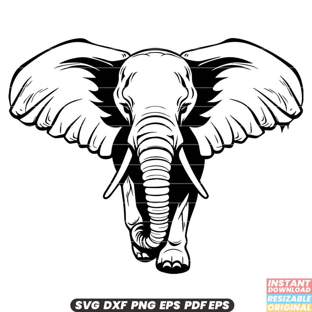 Elephant Big Ears - SVG, DXF, PNG, Cut File & Clipart for Scrapbooking ...
