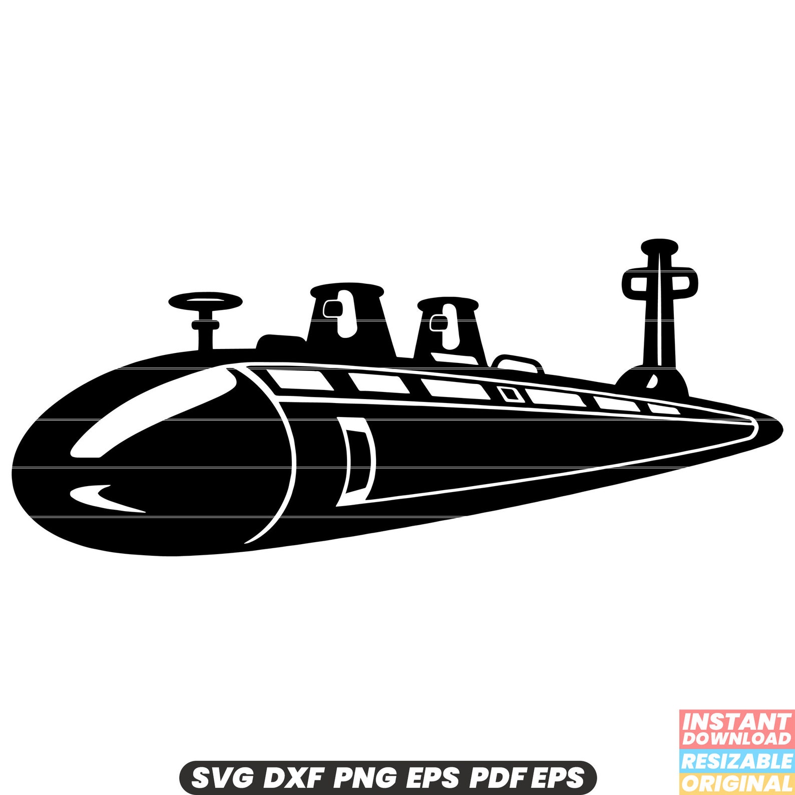 Submarine SVG Submarine DXF Submarine PNG Nautical - Etsy