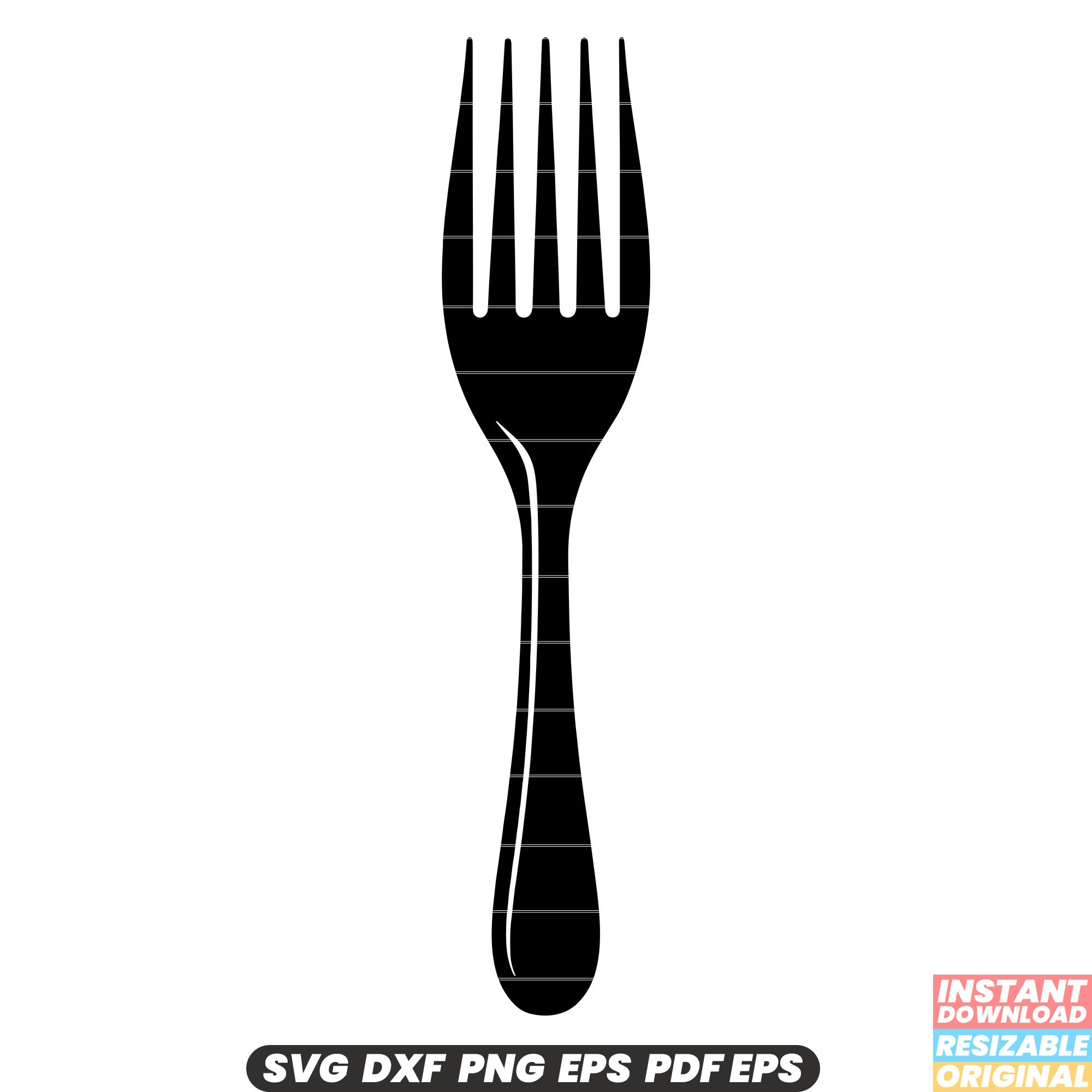 Fork SVG, Fork DXF, Fork PNG, Fork Clipart, Fork Cut File Instant ...