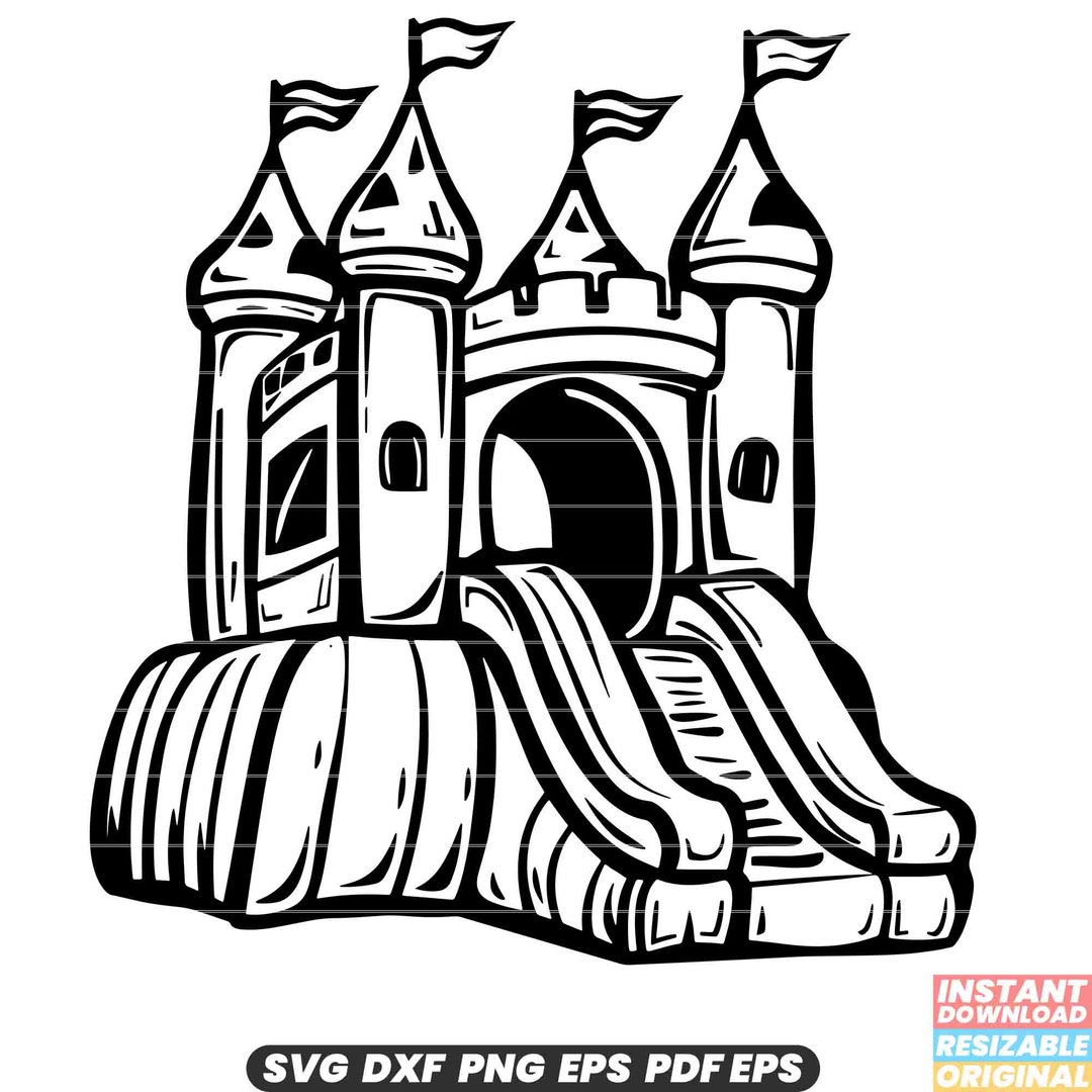Inflatable Bounce House SVG Party Fun Kids Children Entertainment ...