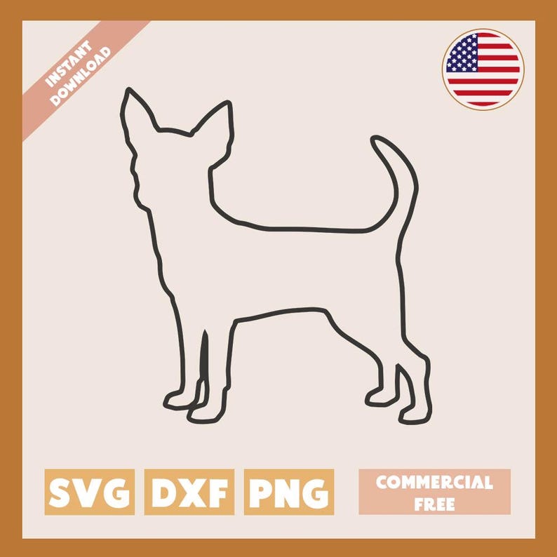 Chihuahua Outline SVG PNG DXF Ekg Cut File Clipart Instant Download ...