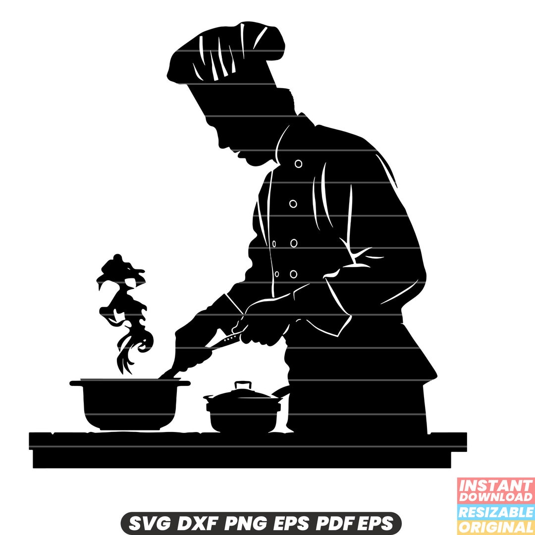 Chef Cooking SVG - Culinary Expert, Professional Chef Illustration ...