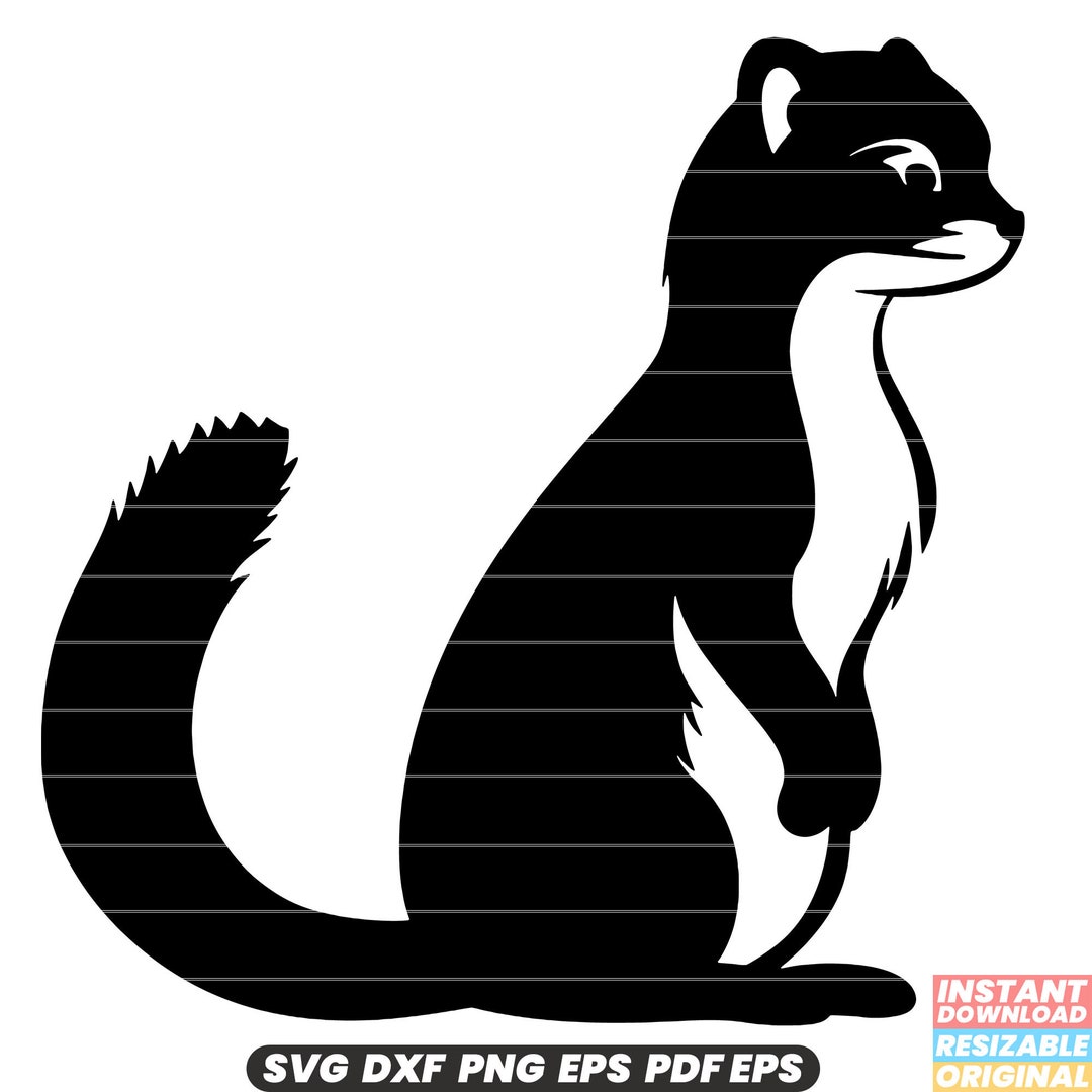 Weasel SVG Animal Illustration Cute Weasel Clipart Wildlife Graphic ...