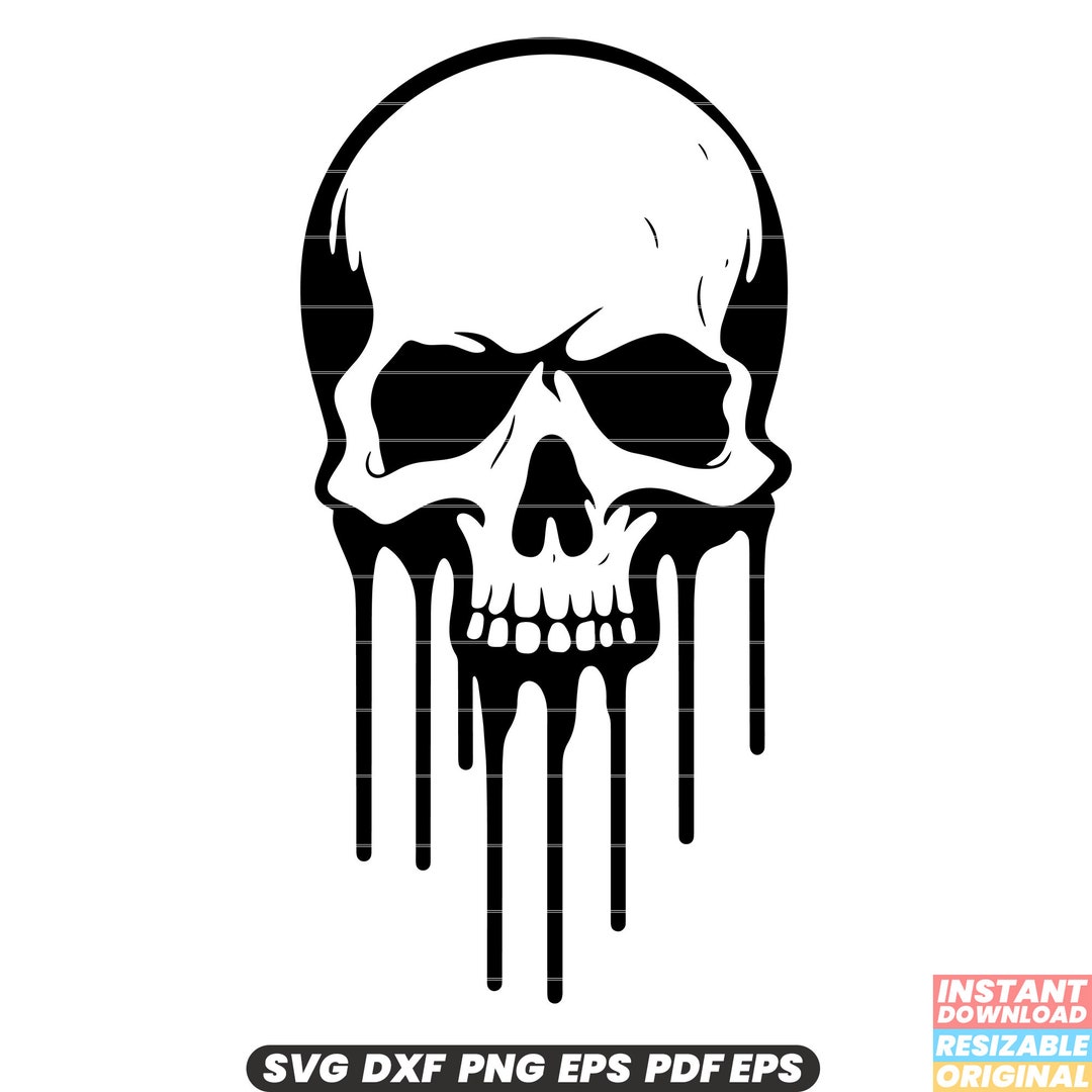 Melting Skull Halloween Spooky Scary Skeleton Horror Macabre Melted ...