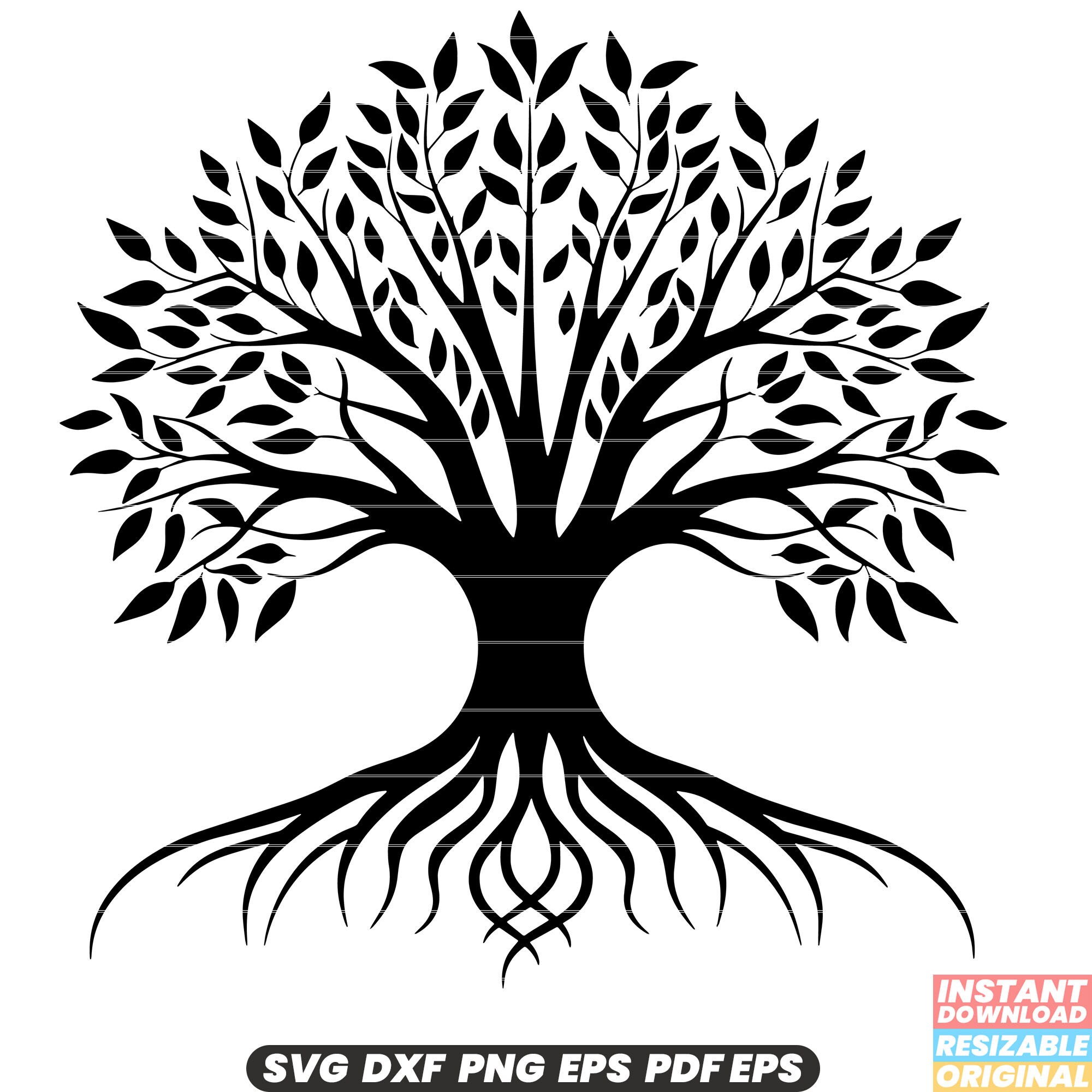 Tree and Roots SVG Nature Forest Roots Plant Garden Illustration Tree ...