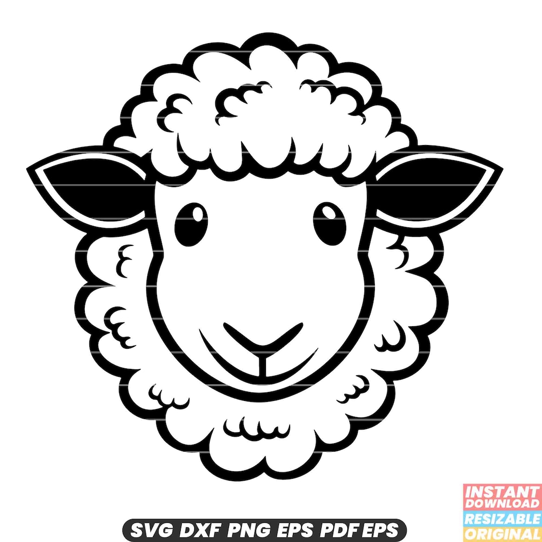 Sheep SVG - Farm Animal, Ewe Bosom Arms Woolly Creature Illustration ...