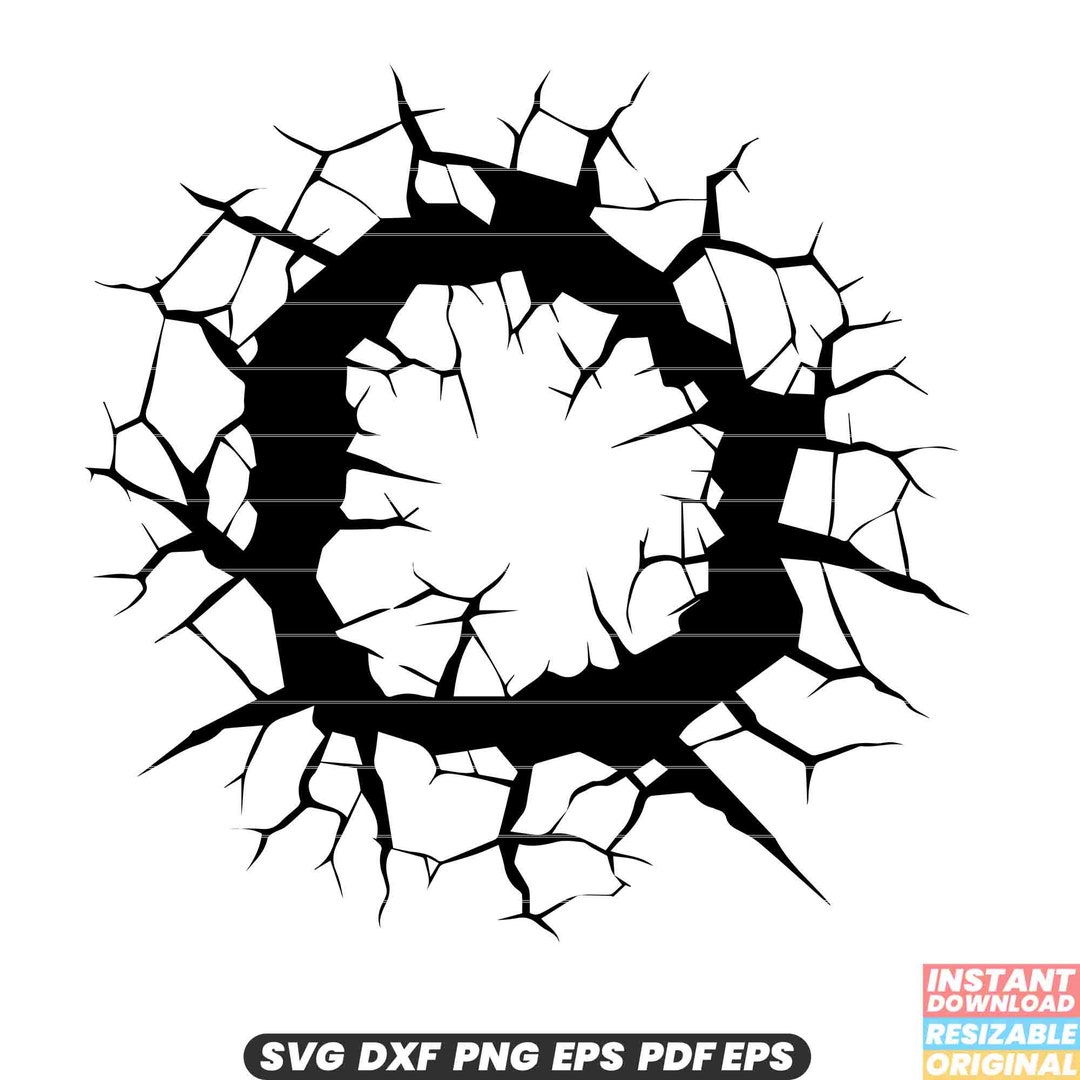Cracked Hole SVG Fracture Break Damage Shatter Destruction Wall Ground ...