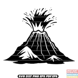 Volcano SVG Eruption Illustration Natural Disaster Clipart Volcano ...