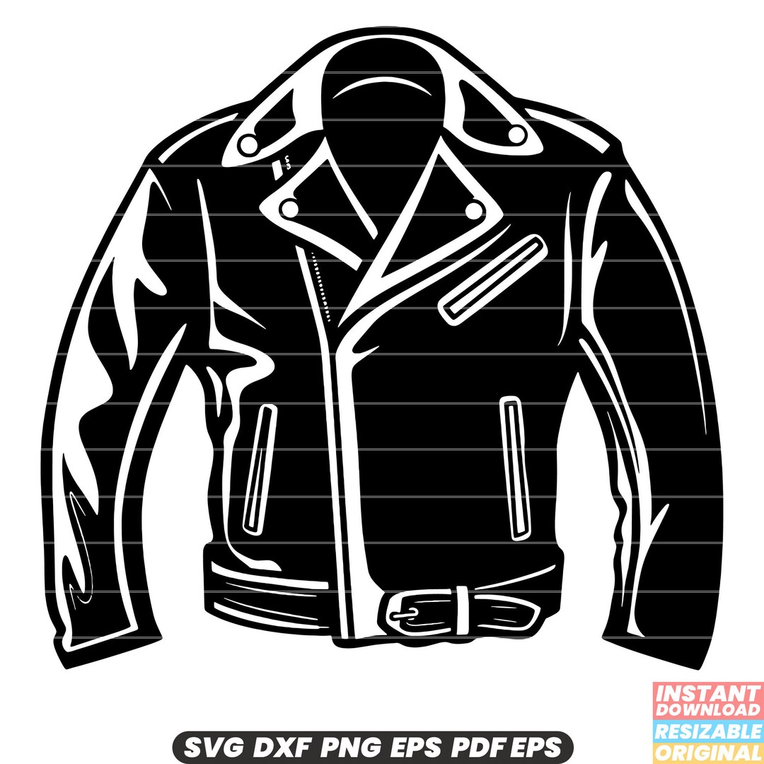 Leather Jacket SVG Fashion Apparel Illustration Leather Jacket Clipart ...