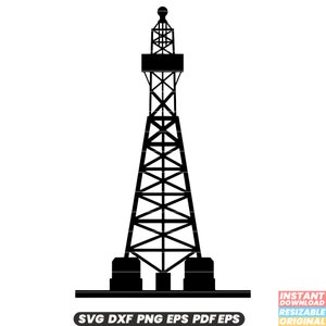 Oil Derrick SVG Industry Illustration Oil Derrick Clipart Drilling Rig ...