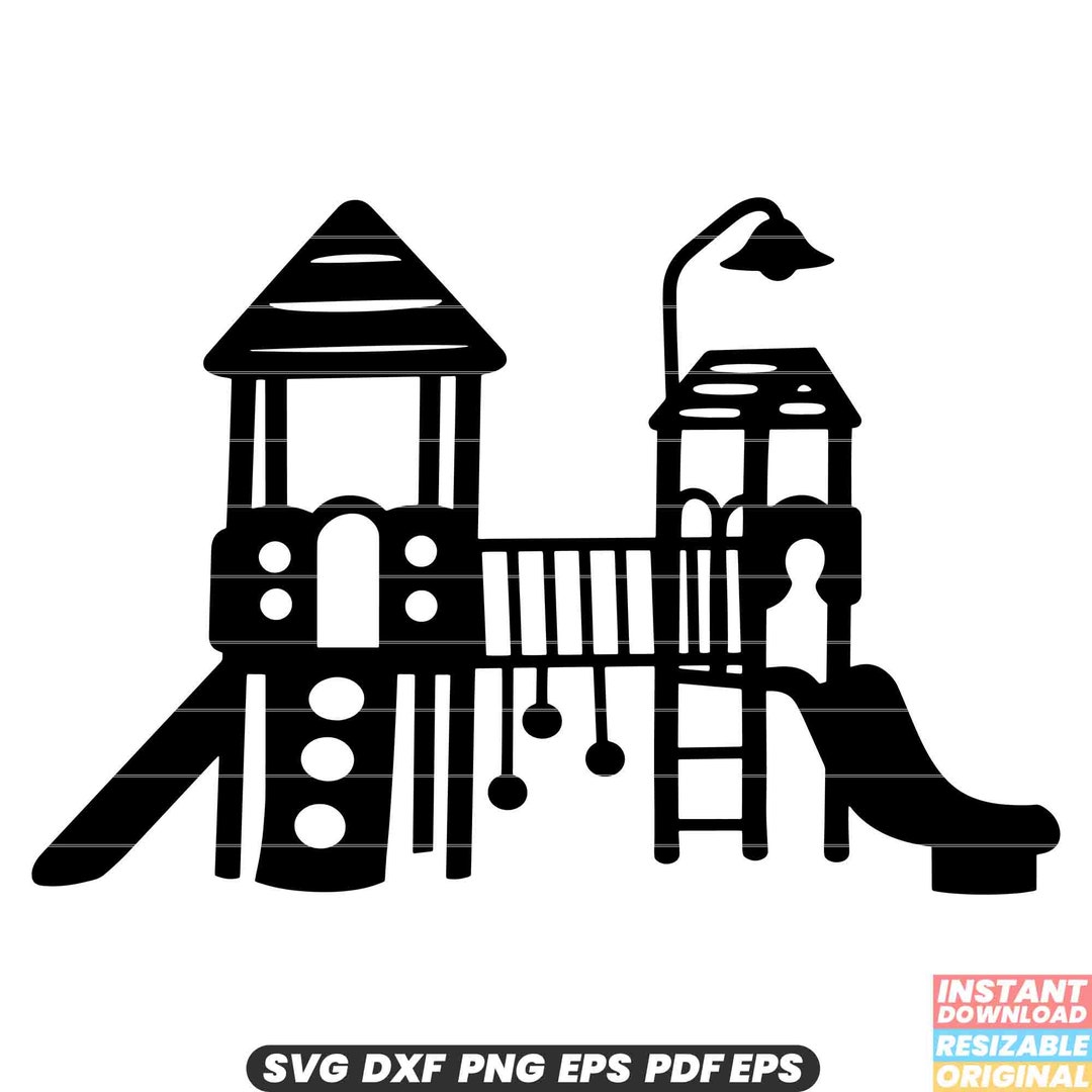 Playground SVG Bundle - Swing, Slide, Climbing Frame, Seesaw, Merry-go ...