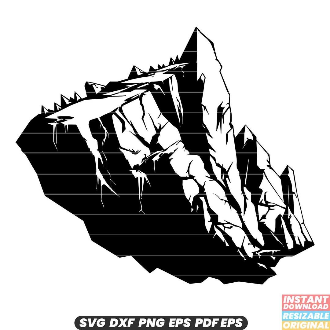 Outcrop SVG Geology Rock Formation Cliff Landscape Nature Terrain DXF ...