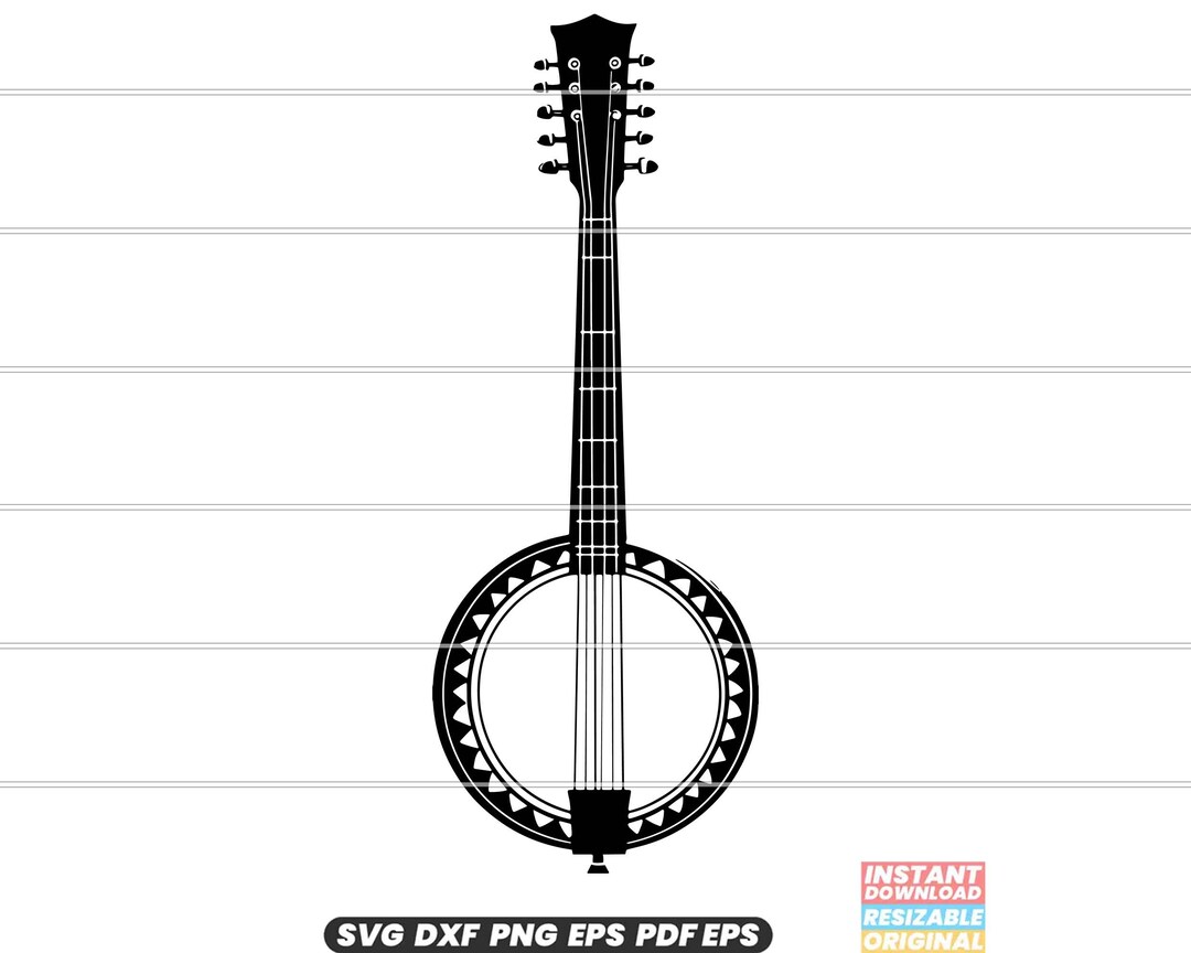 Banjo Svg, Banjo Dxf, Banjo Png, Banjo Cut File, Banjo Clipart, Banjo ...